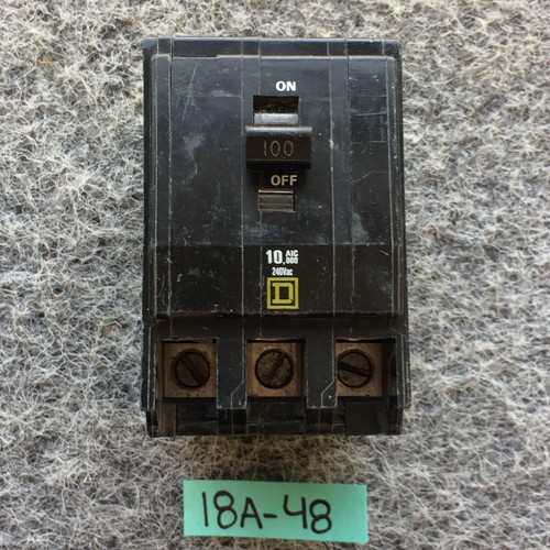 SQUARE D QO3100 3 POLE 100AMP PLUG IN CIRCUIT BREAKER 240VOLT 10KA ...