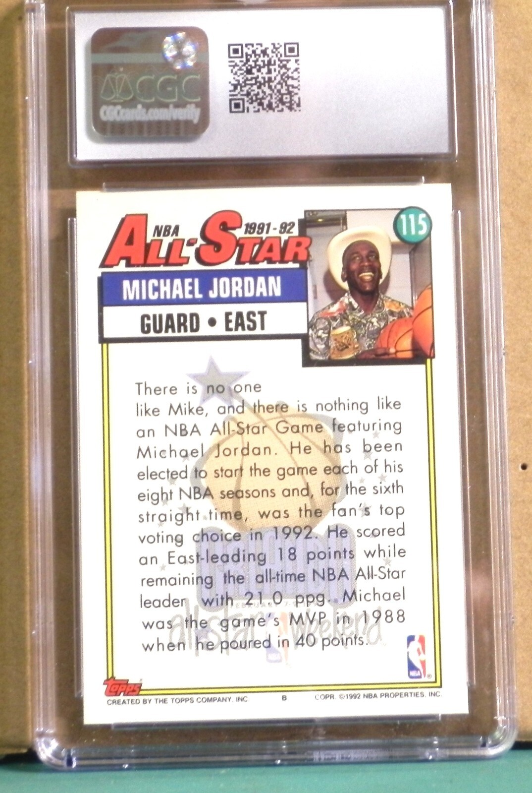 1992-93 Topps - All-Star #115 Michael Jordan CGC 9 | eBay