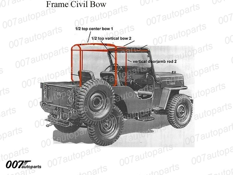 Frame for Cabin Soft Top Fits WILLYS Jeep Cj2A/3A/3B | eBay