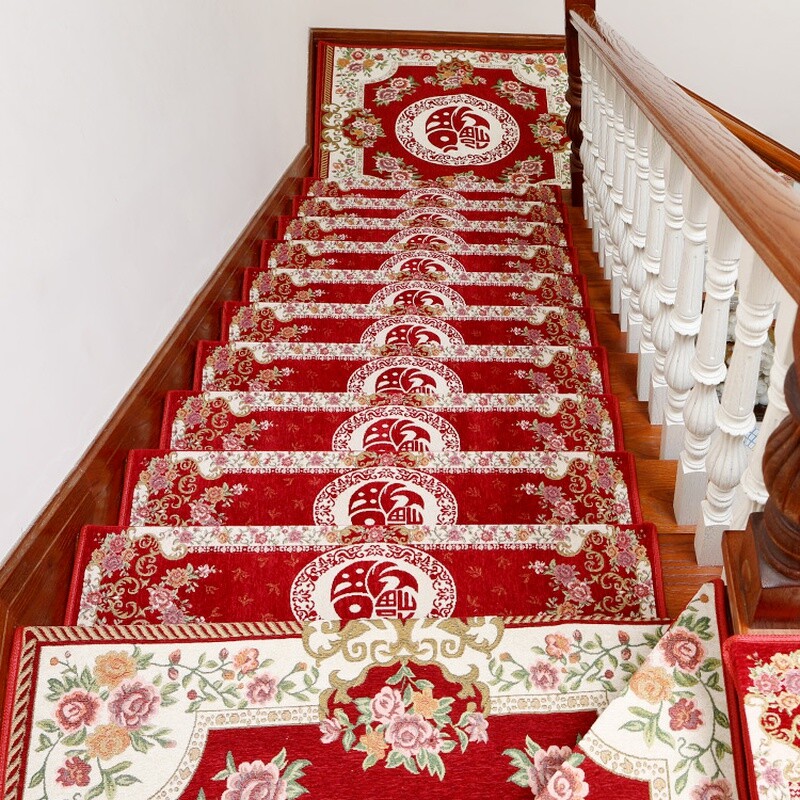 1x Euro Chenille Rug Stair Treads Mat Carpet Self-adhesive Non-slip ...