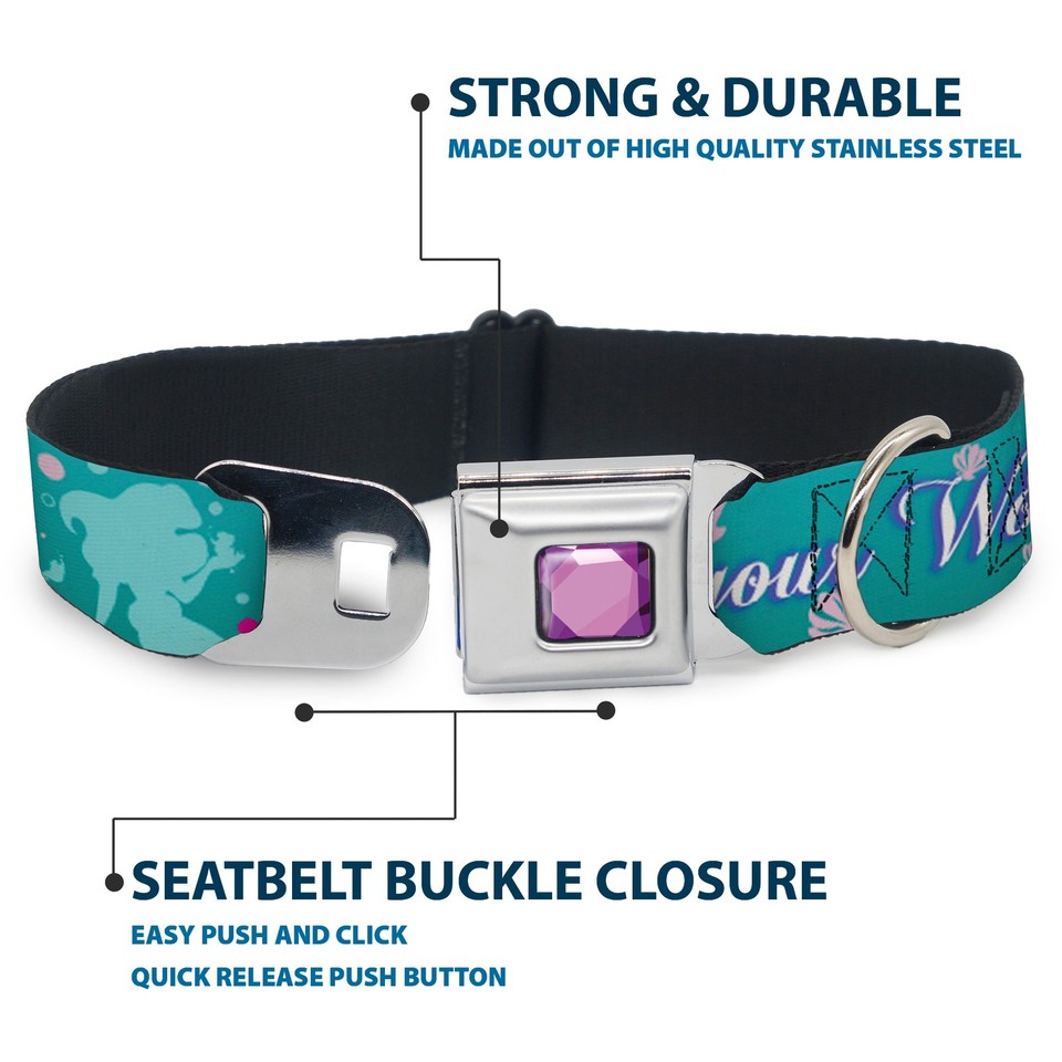 Dog Collar DYBF-Princess Gem CLOSE-UP Full Color Purple Little Merma ...