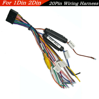 Universal 20 Pin Car SUV Wiring Harness Connector For 1Din 2Din DVD ...