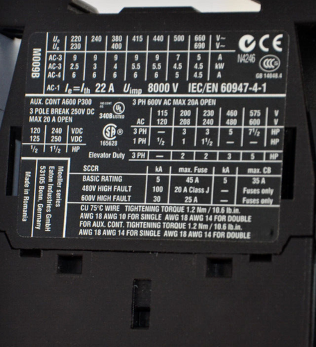 PKZM0-10 Eaton XTPR010BC1 10A 600V 3P Circuit Breaker -SA | eBay