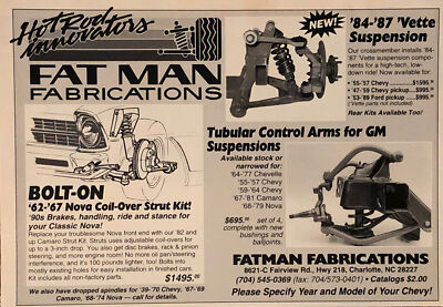 PRINT AD 1997 Fatman Fabrications Hot Rod Innovators Chevy Charlotte NC ...