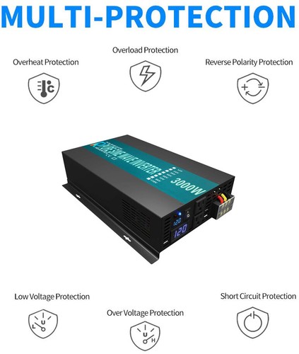 RBPRC 3000w Pure Sine Wave Inverter 36V DC to AC 110v 120v Remote ...