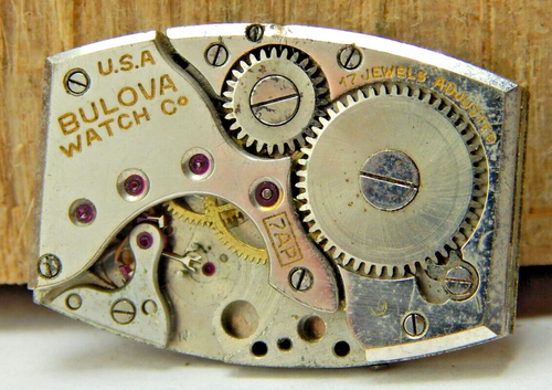 Vintage 1938 Bulova 7AP 17 jewel Adjusted men's wrist watch movement ...