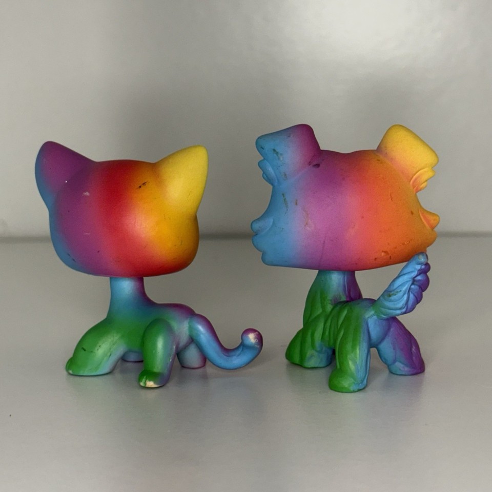 LPS Littlest Pet Shop customs 2pc Rainbow Shorthair cat and Collie | eBay