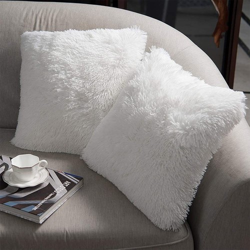 NordECO HOME Luxury Soft Faux Fur Fleece 18" x (Pack of 2), A-white | eBay