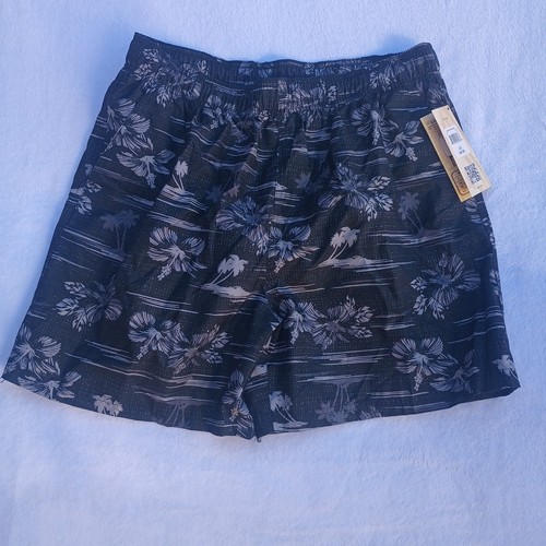 OP Swim Trunks Men's L 36-38 Black Island Floral Lined Elastic Waist 18 ...
