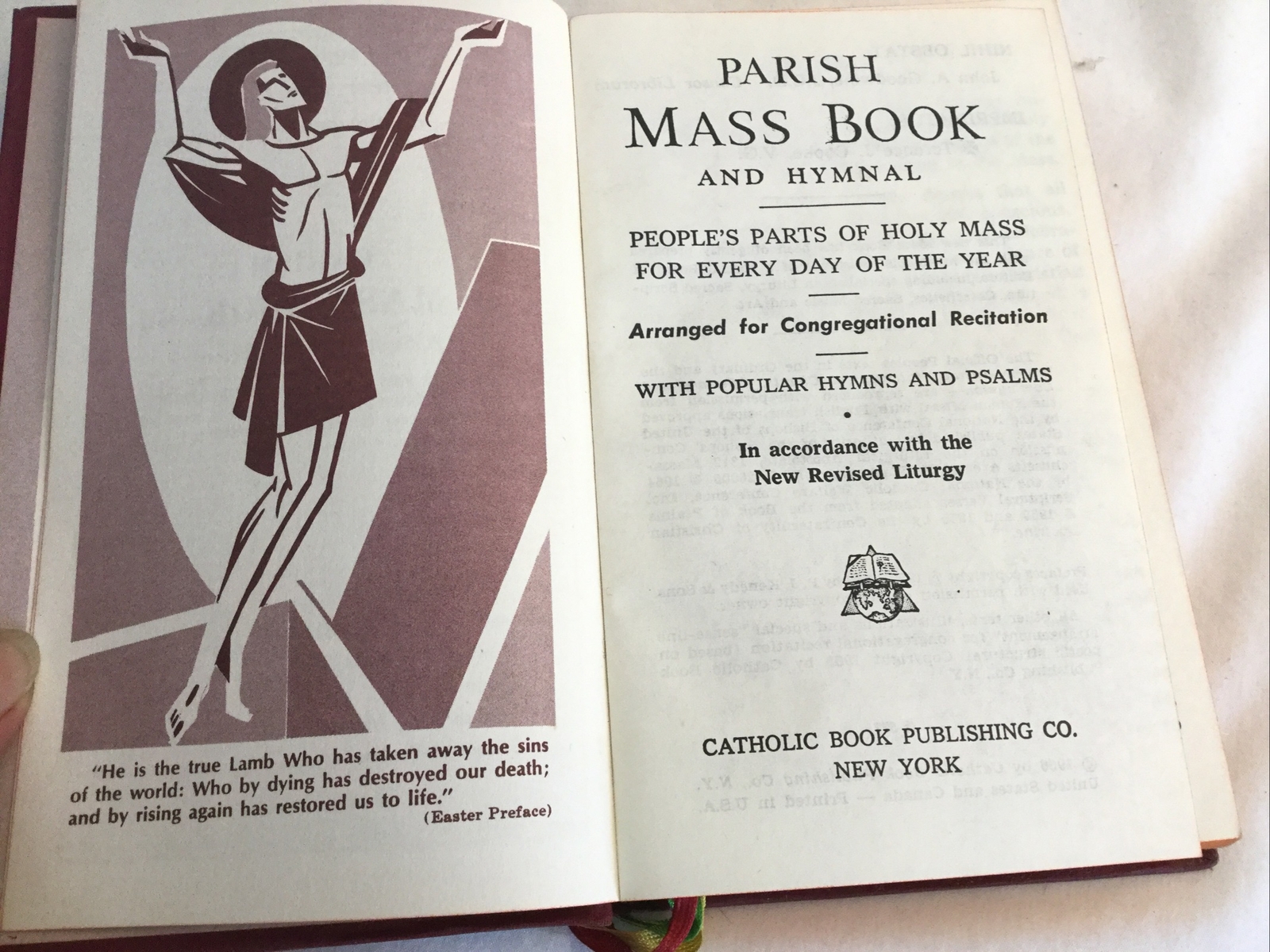Vintage 1966 Catholic Parish Mass Book And Hymnal Revised Liturgy | eBay
