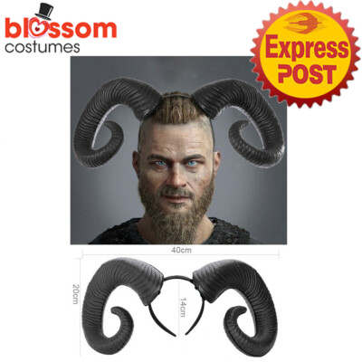 N693 Twisted Bull Ram Goat Aries Beast Horns Demon Devil Costume ...