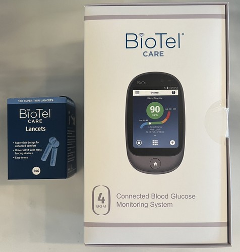 NEW SEALED BioTel Care Connected Blood Glucose Monitoring System w/ 100 ...