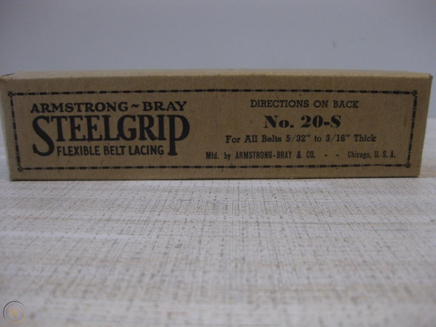 ARMSTRONG-BRAY STEELGRIP ALLIGATOR FLEXIBLE BELT LACING 20-S BELTS 5/32 ...