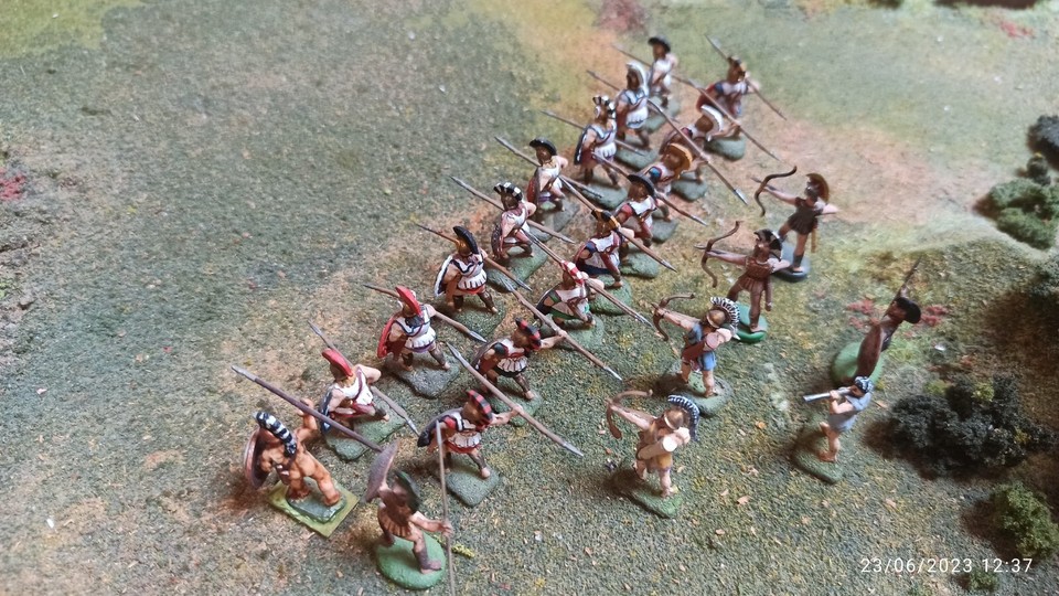 1/72 Ancient - Greek Infantry Phalanx formation - Zvezda / well painted ...