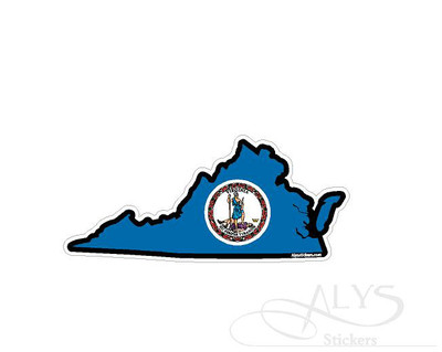 Virginia State Map Flag Decals & Stickers | eBay