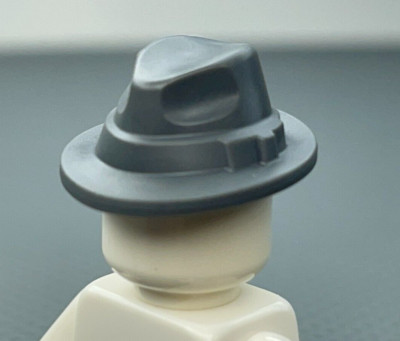 LEGO Dark Bluish Gray Minifigure Detective Hat Narrow Brim Series 25 ...
