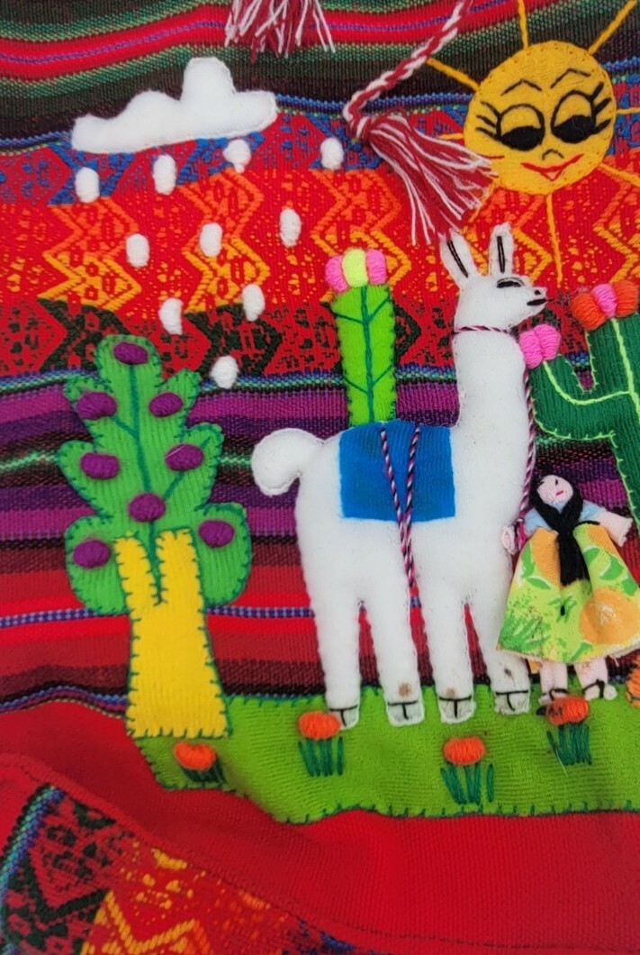 Inca Peruvian Small Backpack Embroidery Alpaca Girl S… - Gem