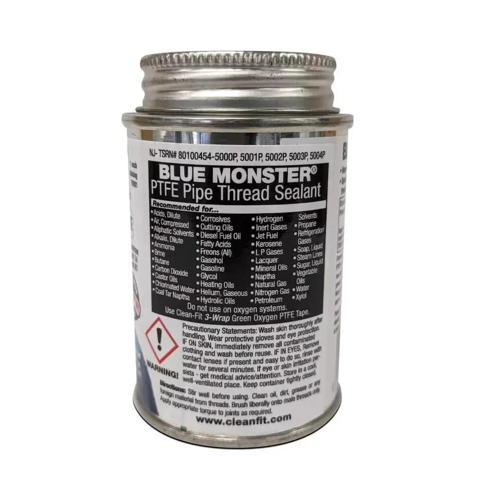 Blue Monster PTFE Pipe Thread Sealant, Extra Lubrication for Metal, 4 ...