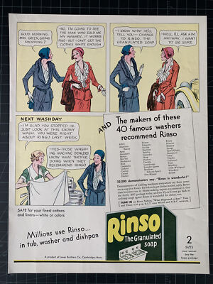 Vintage 1931 Rinso Detergent Print Ad | eBay