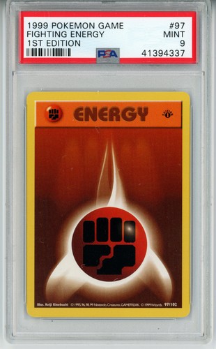 1999 Pokemon Base Set Shadowless 1ST Édition Feu Énergie #97 PSA 9 Mint ...