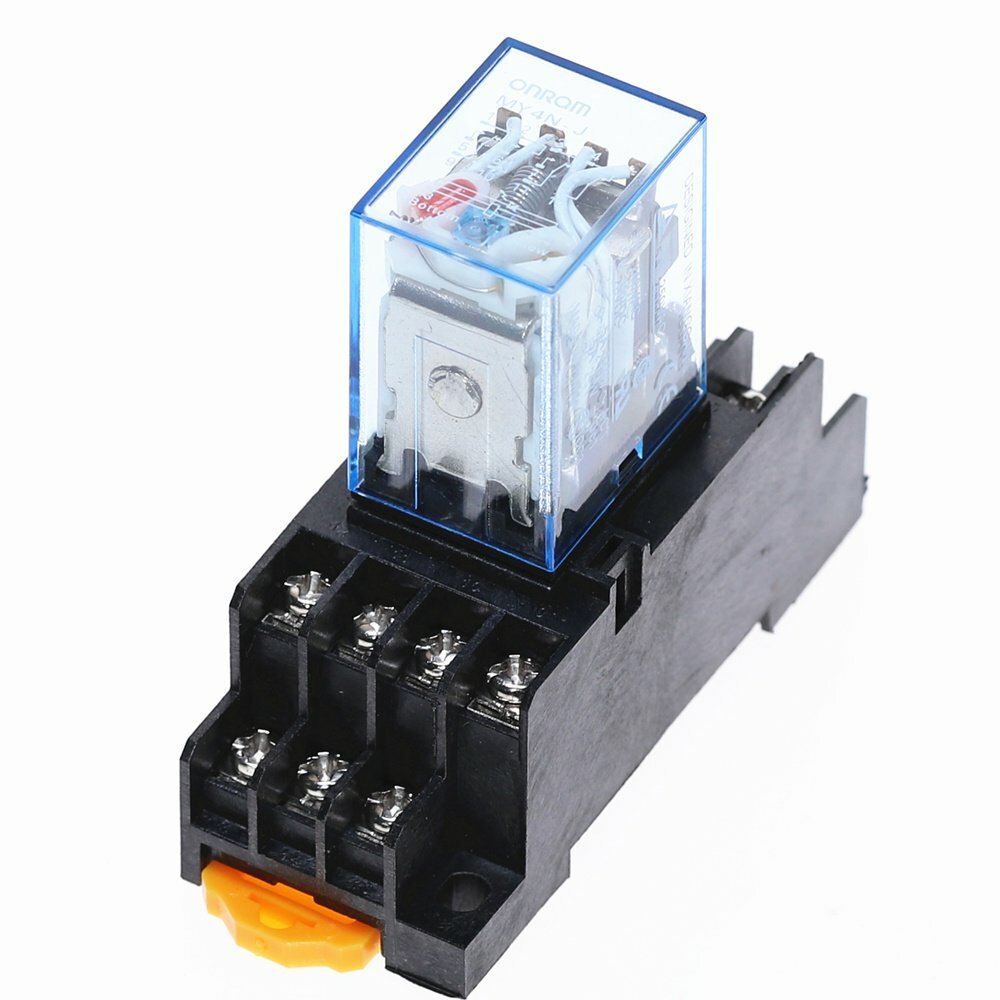 MY4NJ DC12V DC24V AC220V Miniature Relay 4DPDT 14Pins 5A HH54PL W ...