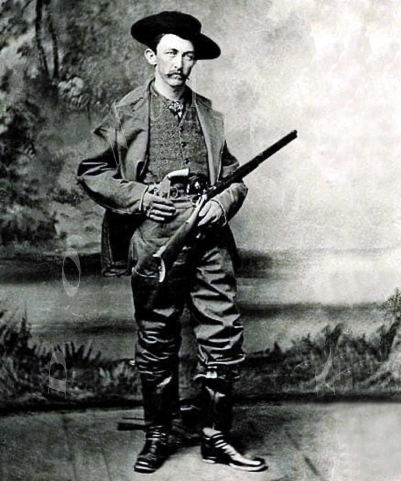 ANTIQUE REPRODUCTION 8X10 PHOTO PRINT OLD WEST COWBOY COLT WINCHESTER ...