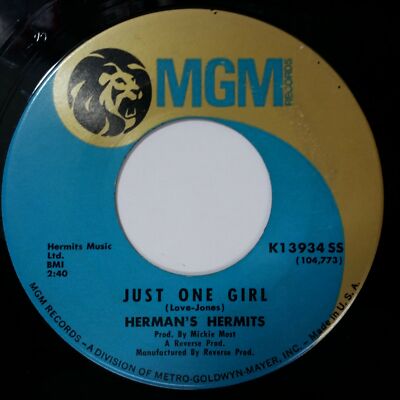 HERMAN'S HERMITS Sleepy Joe b/w Just One Girl K13934SS 7" 45rpm Vinyl ...