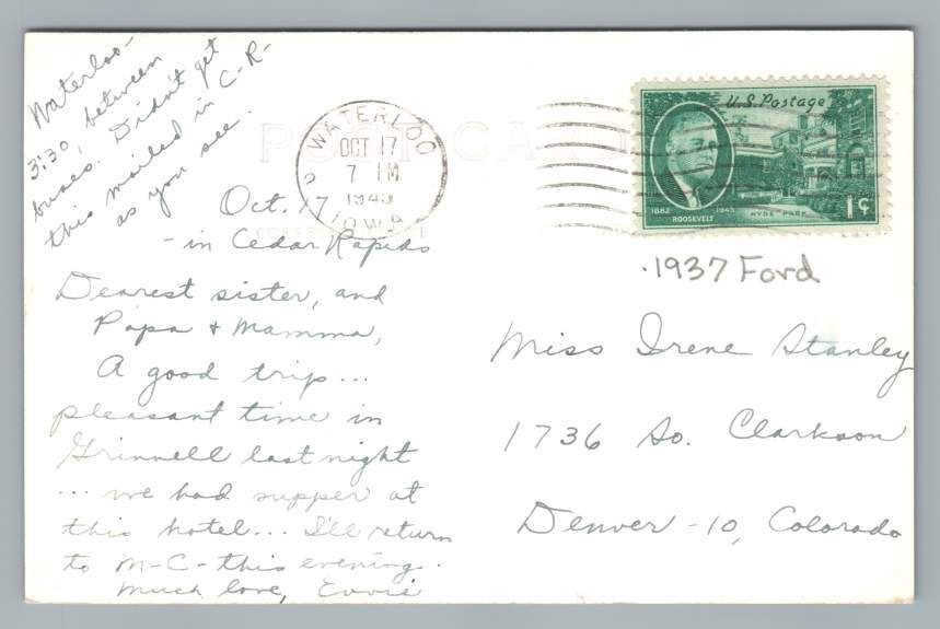 Chicago & Northwestern Stages Bus Station GRINNELL Iowa RPPC Monroe ...