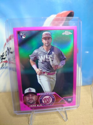 2023 Topps Chrome Update Jake Alu Washington Nationals Pink Refractor ...