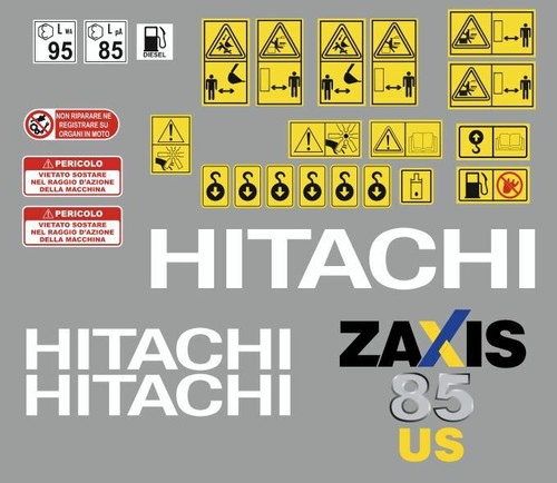 Hitachi ZX 85 US-3 decalcomanie adesive, kit Completo | eBay