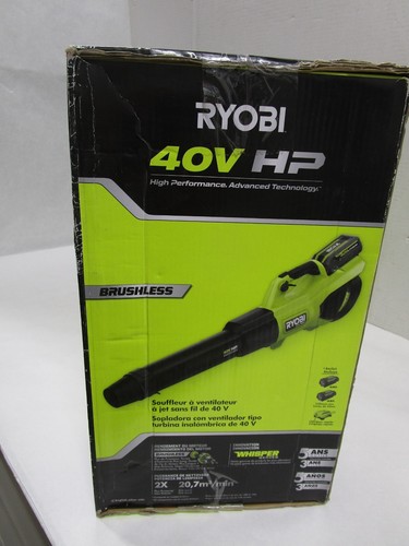 Ryobi RY404100VNM 40V Brushless Cordless Battery Jet Fan Leaf Blower ...