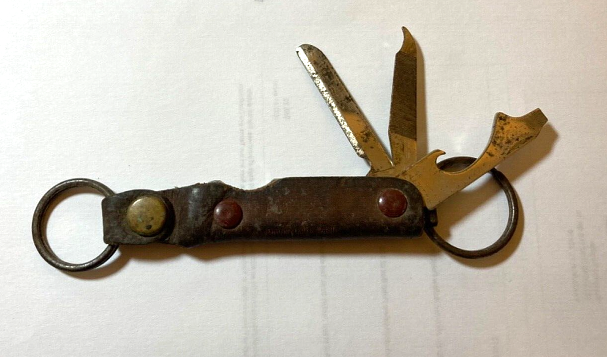 BASSET MULTI TOOL KNIFE /USA / FOLDING KEYCHAIN NAIL FILE BOTTLE OPENER ...