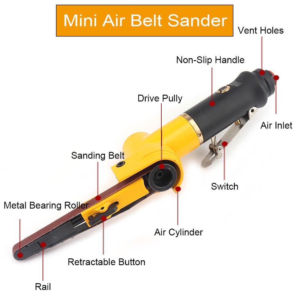 SMALL MINI AIR OPERATED BANDFILE POWER BELT SANDER SANDING GRINDER FILE ...