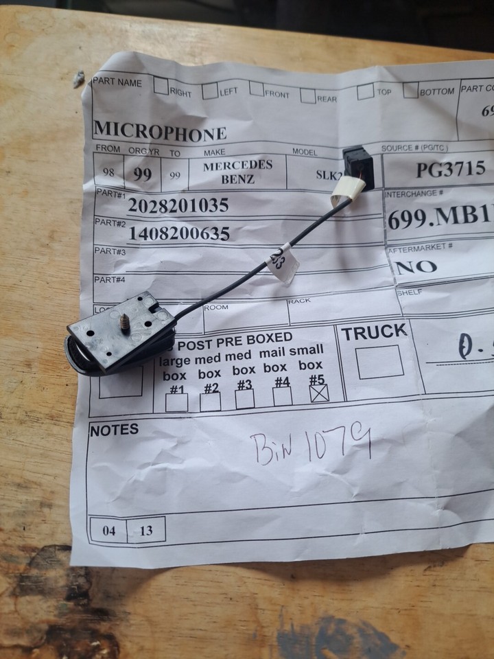 1997-2004 Mercedes R170 SLK230 SLK320 Telephone Mic Microphone OEM SLK ...