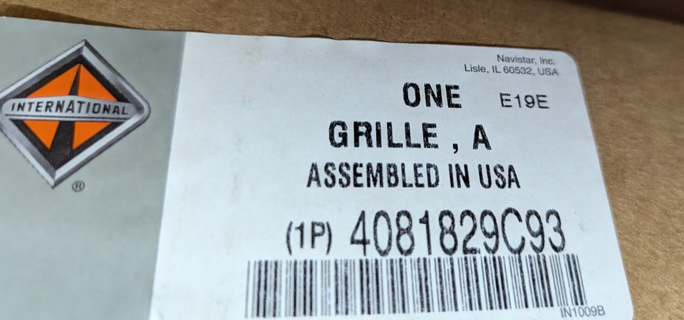 4081829C93 International Grille Assembly 2019+ CV Trucks with Rock ...
