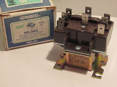 STEVCO / RBM 90-342 90342 TYPE 91 12A 125VAC 60Hz 2P DOUBLE THROW RELAY ...