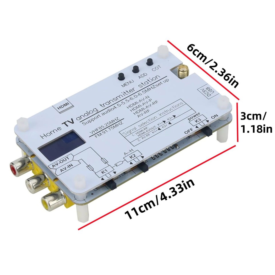 White Analog TV Signal Transmitter Home Analog TV Transmitter w/ OLED ...