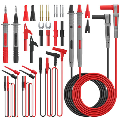 24Pcs Multimeter Test Lead Kit For Meter Electrical Alligator Clip ...