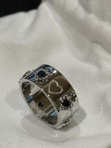 Heart Shape Black Stone S925 Ring Size 3.5 | eBay