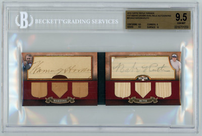 BABE RUTH President WARREN HARDING 2010 Topps Triple Threads Dual Auto ...