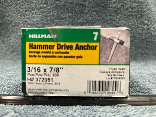 Hammer Drive Pin Concrete Anchor 3/16" D X 7/8" L Steel (100 PK) by ...