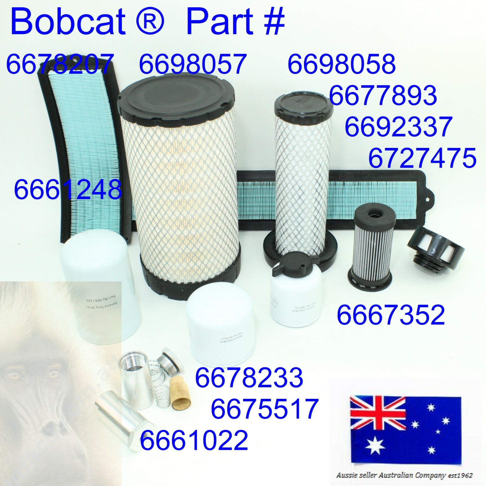 Filter Service Kit For Bobcat A300 S220 S250 Hydraulic Fuel Oil Air ...