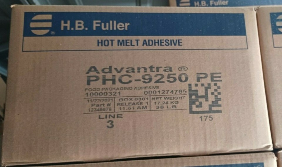 HB Fuller Advantra PHC-9250 PE Food Packaging hot melt adhesive 38 LB ...