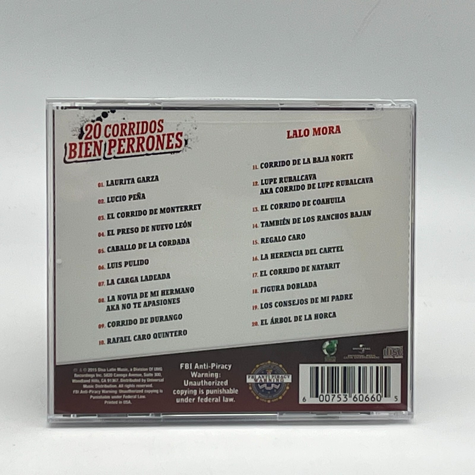 Lalo Mora - 20 Corridos Bien Perrones - Disa Records - CD Album 2015 ...