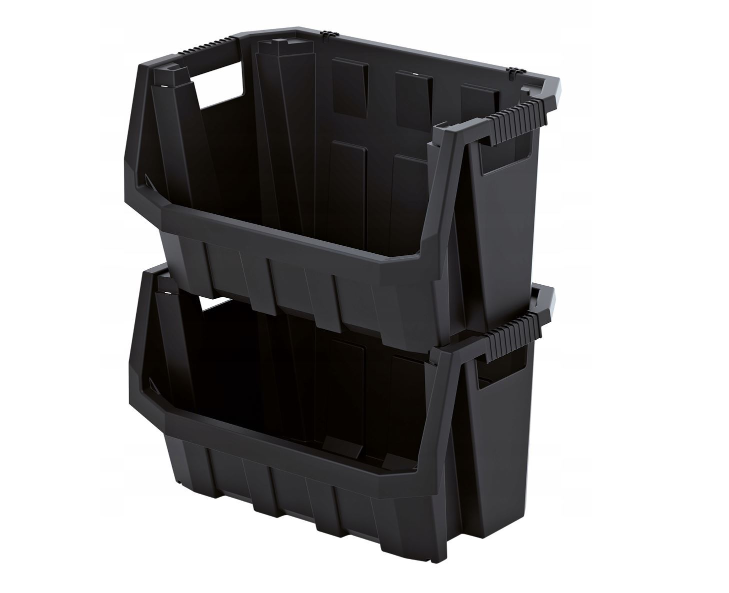 Plastic Order Picking Parts Storage Bins Boxes Lid Scooped Front ...
