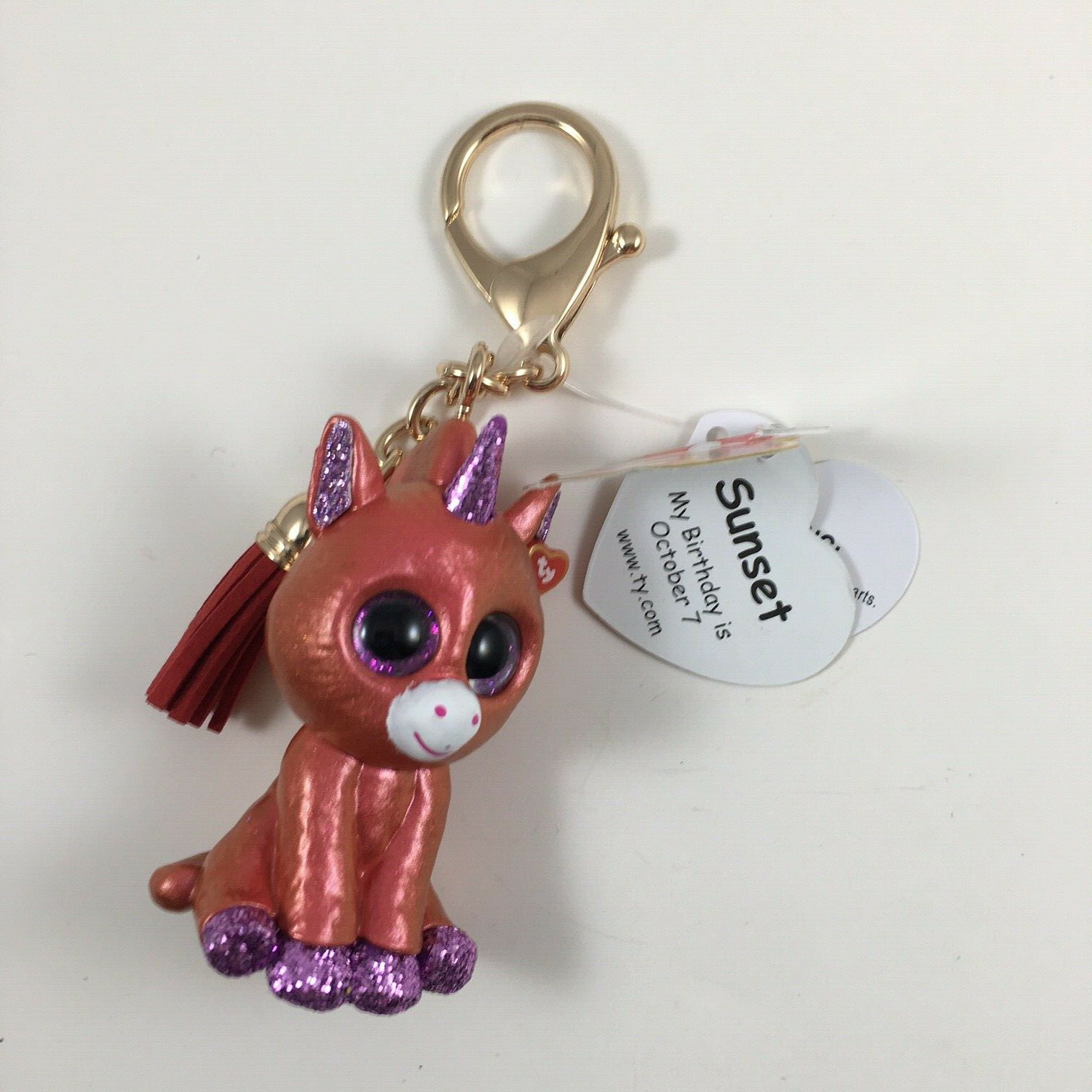 NEW 2020 TY Beanie Boos Mini Boo Collectible Metal Key Clip SUNSET the ...