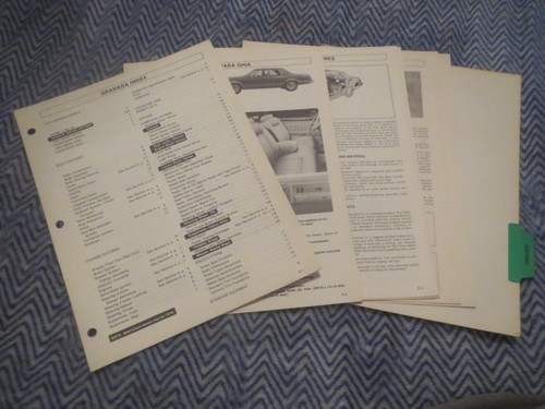 1976 FORD GRANADA DEALERSHIP SALESMANS DEALER ALBUM REFERENCE SHEETS ...
