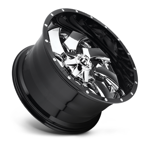 Set 4 Fuel 2PC D240 Cleaver 20x9 5x5.5 5x150 Chrome Plated Black Wheels ...