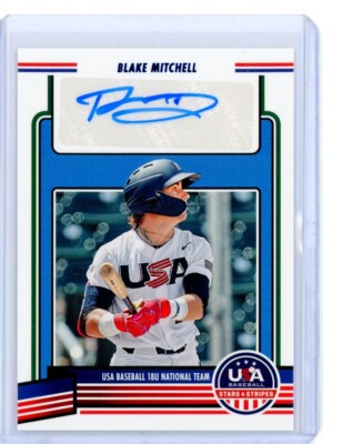 2023 Panini USA Stars & Stripes BLAKE MITCHELL AUTO Autograph RC BLUE ...