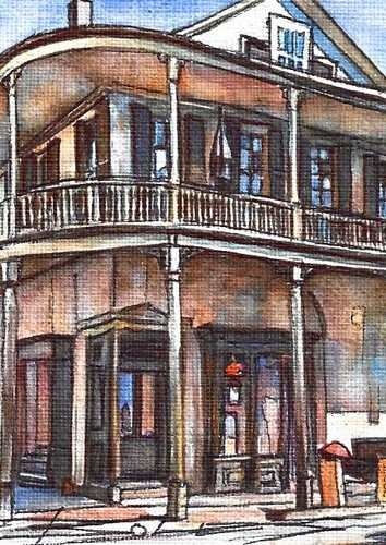ORIGINAL Hand Painted Pen and Watercolor Art (ACEO) French Quarter ...